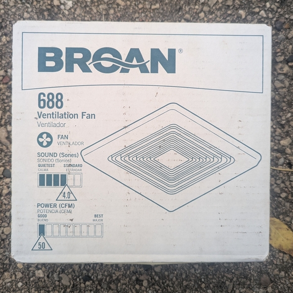 Broan | Other | New Broan 5 Cfm Bath Ventilation Fan White Model 688 ...